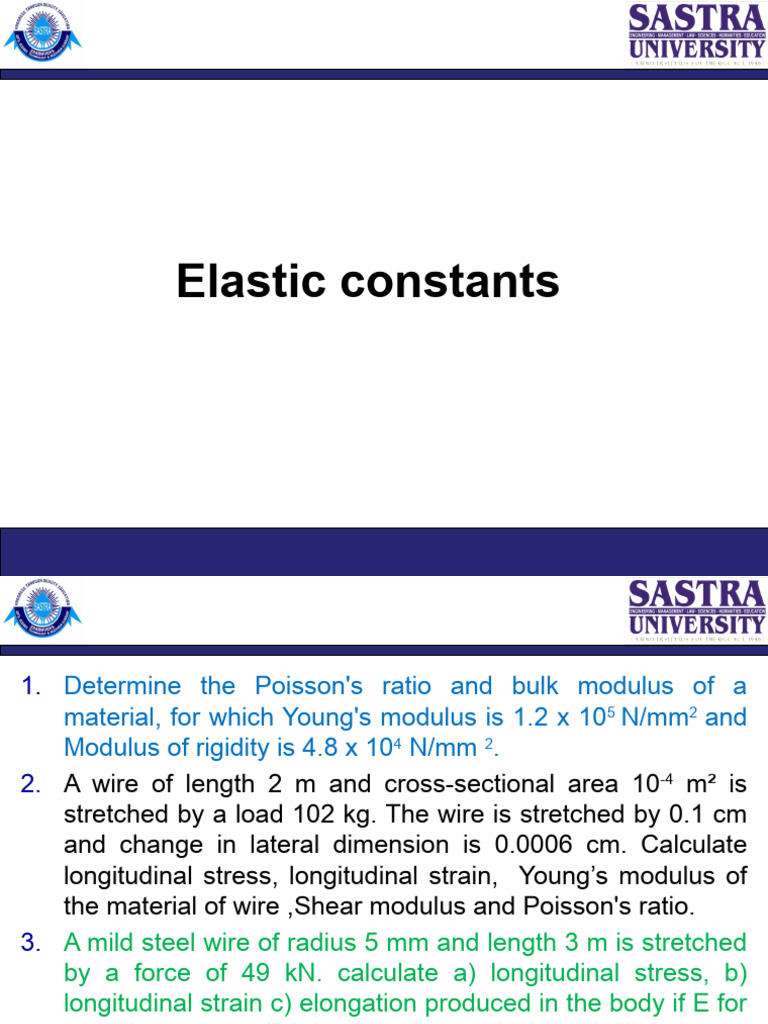 Elastic Constantsss | PDF