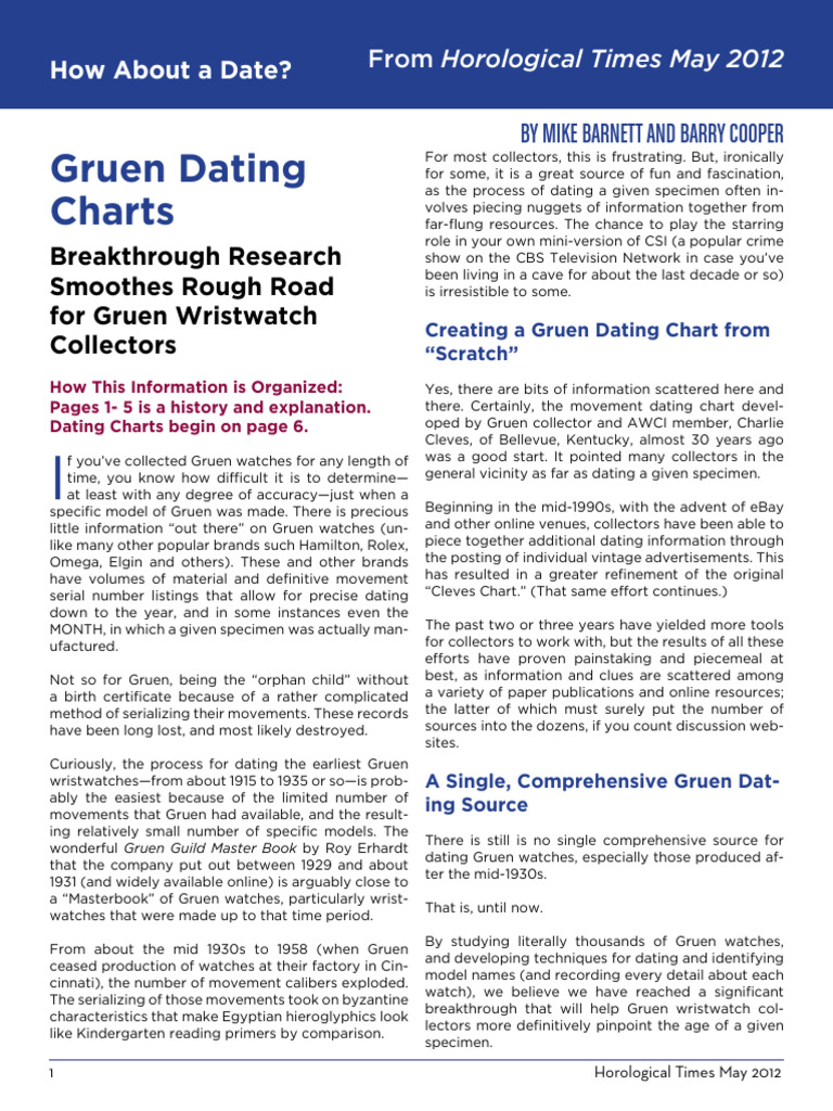 HT Gruen Dating Charts | PDF | Watch