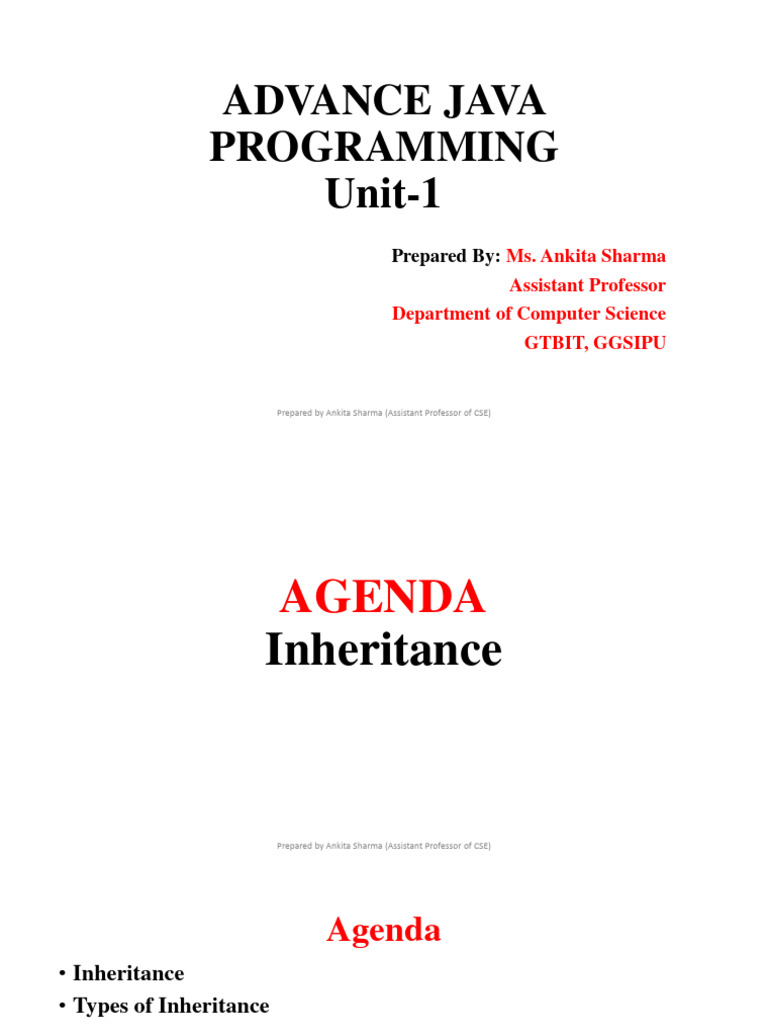 Unit-1 Topic 1.2 - Inheritance | PDF | Inheritance (Object Oriented ...
