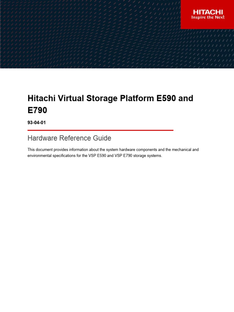Hitachi Virtual Storage Platform E590 and E790: Hardware Reference Guide | PDF | Alternating ...