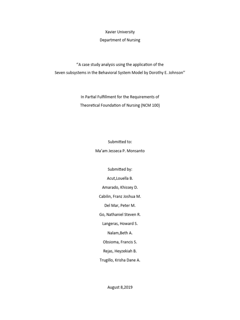 NCM Case Study | PDF | Diseases And Disorders | Medicine