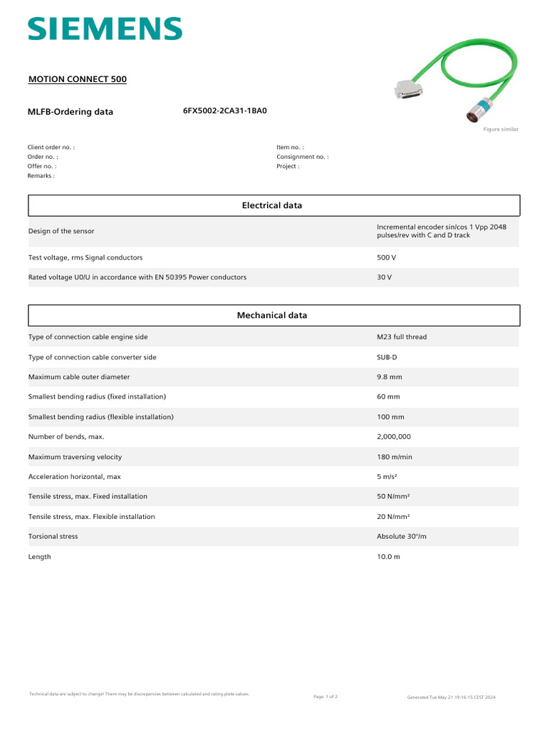 MLFB Ordering Data for Motion Connect 500 | PDF | Insulator ...