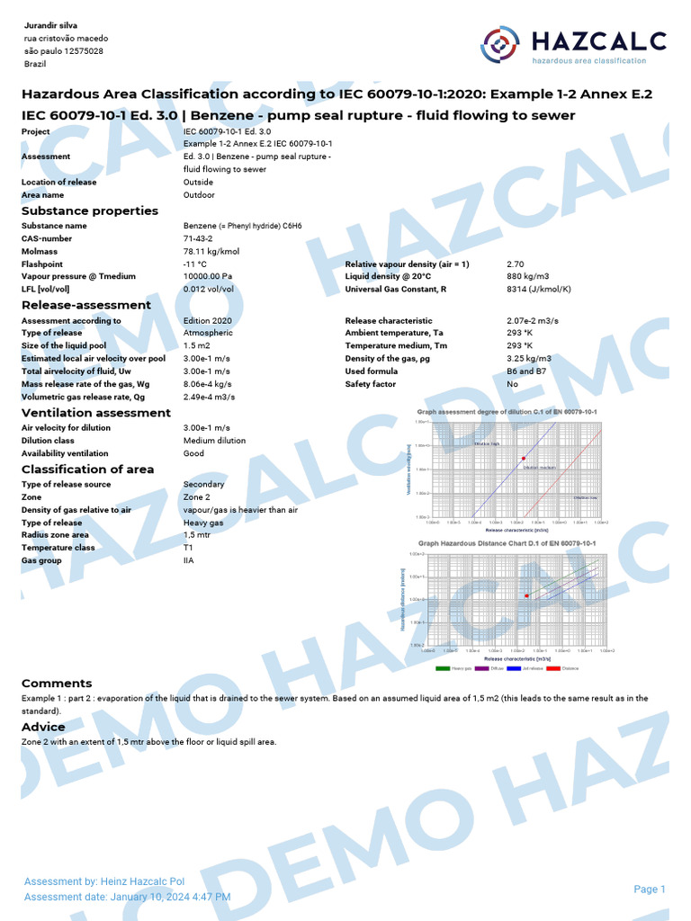 IEC 60079-10-1 Hazardous Area Example | PDF | Density | Gases