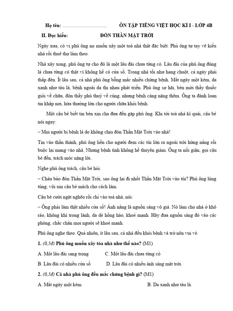 Bài Taph On Tap TV | PDF