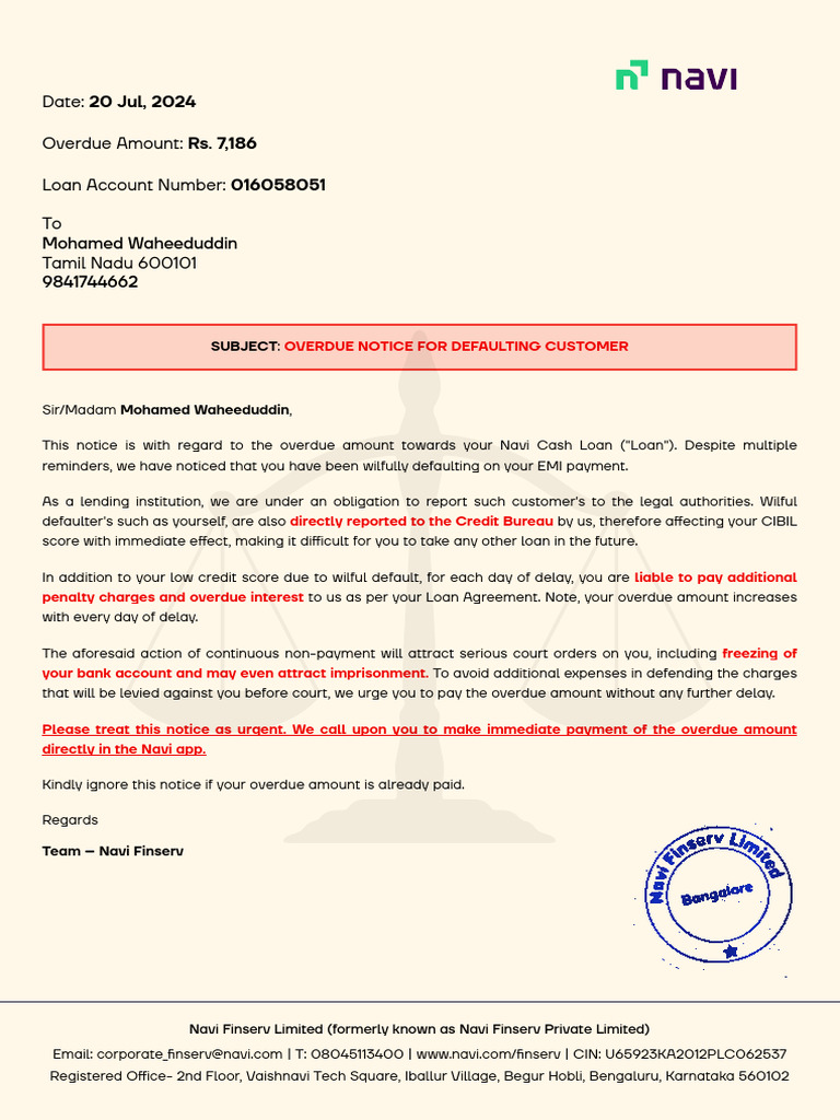 Dunning Letter 016058051 20 Jul 2024 | PDF