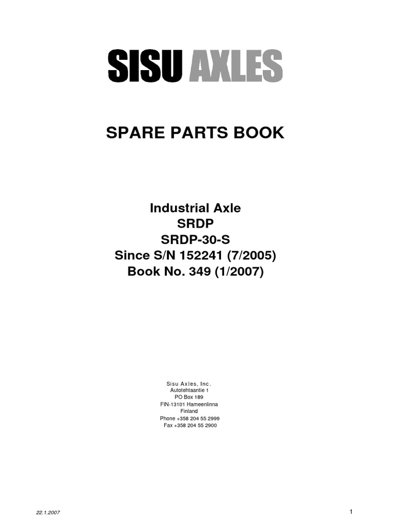 SISU AXLES SRDP-30-S-Parts | PDF | Axle | Transportation Engineering