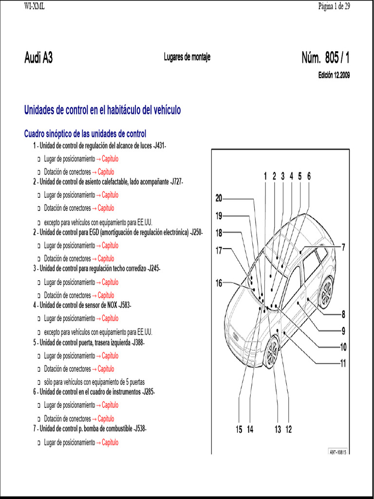 Ubicación del Módulo J519 en Audi A3 | PDF | Conector eléctrico ...