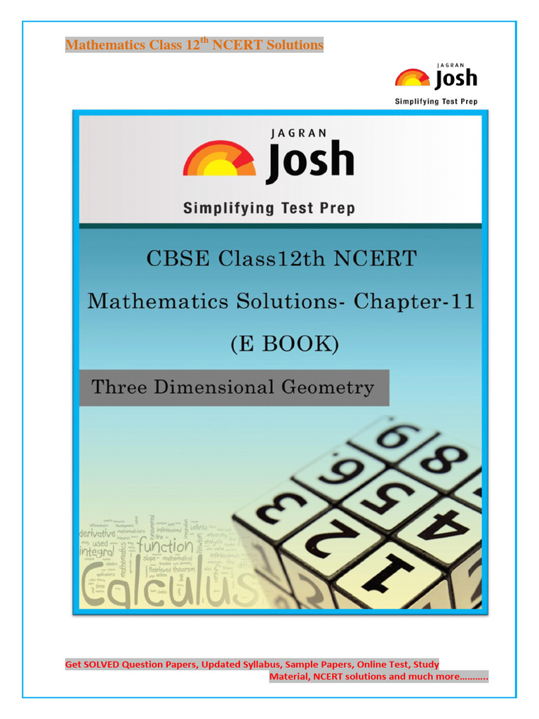 Cbse Class 12th Ncert Mathematics Solutions-Chapter-11 e Book 1 | PDF ...