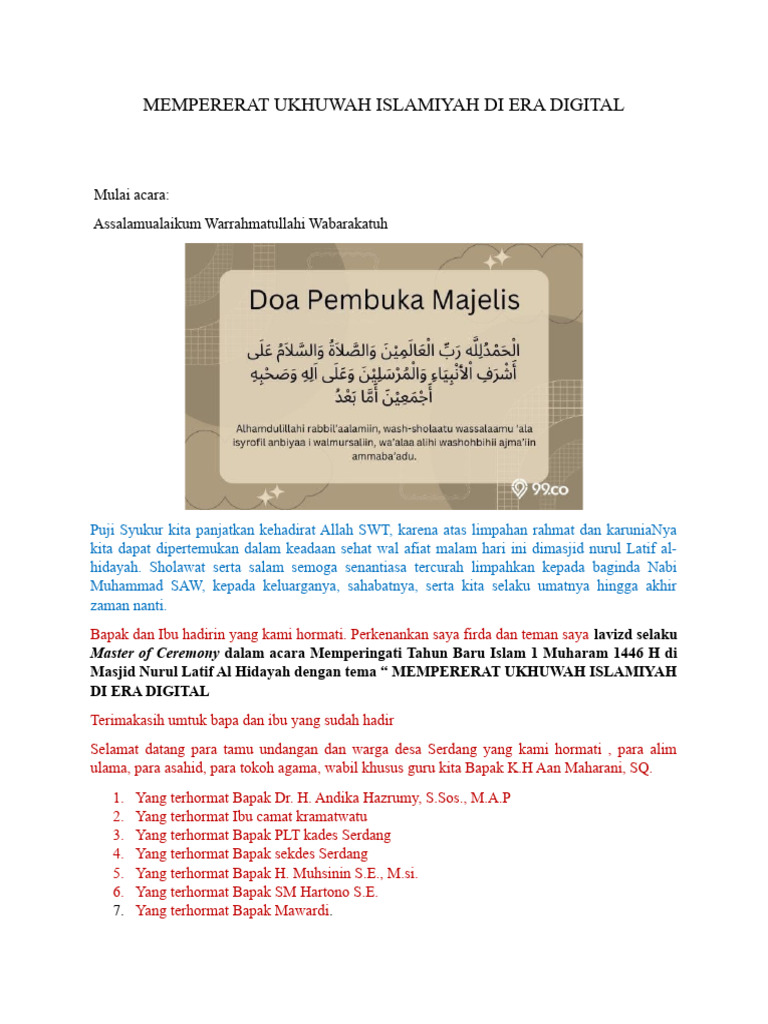 Bacaan MC | PDF | Agama & Spiritualitas