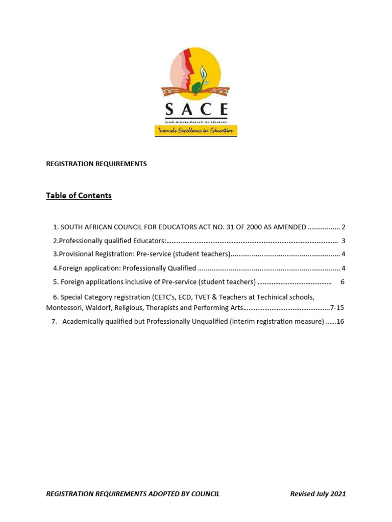 Sace - 83229-2021!08!19-Registration Requirements Revised 2021 | PDF ...