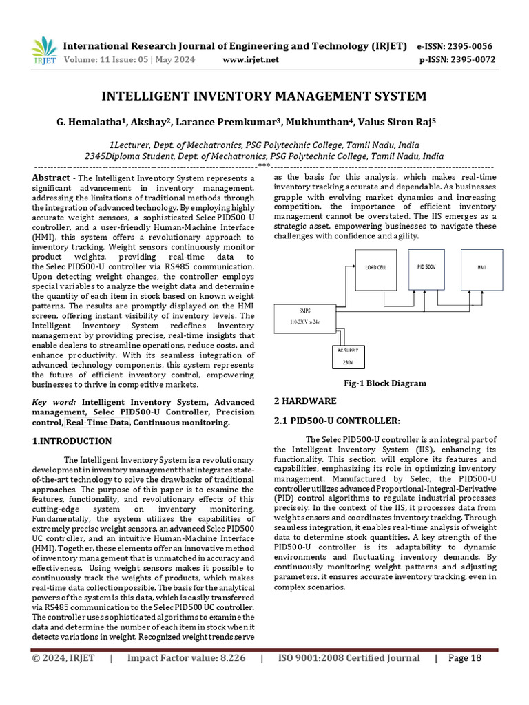IRJET-V11I503 | PDF | Internet Of Things | Programmable Logic Controller