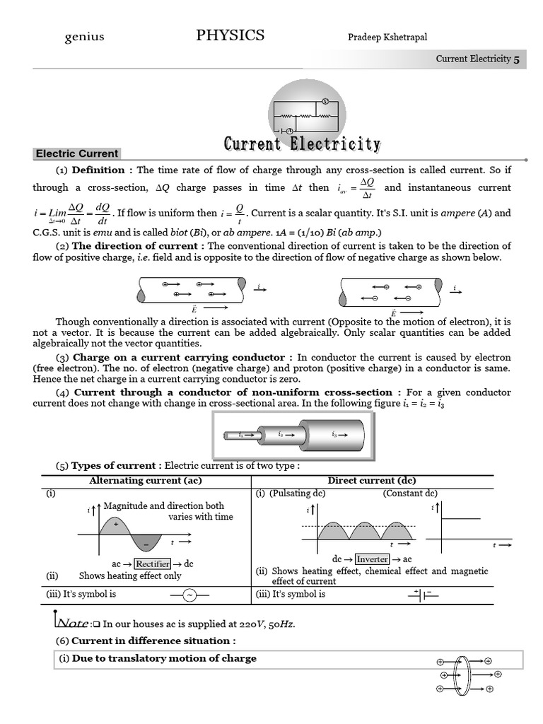 PRADEEP Physics Class 11 Part 2 | PDF | Electrical Resistivity And Conductivity | Electric Current