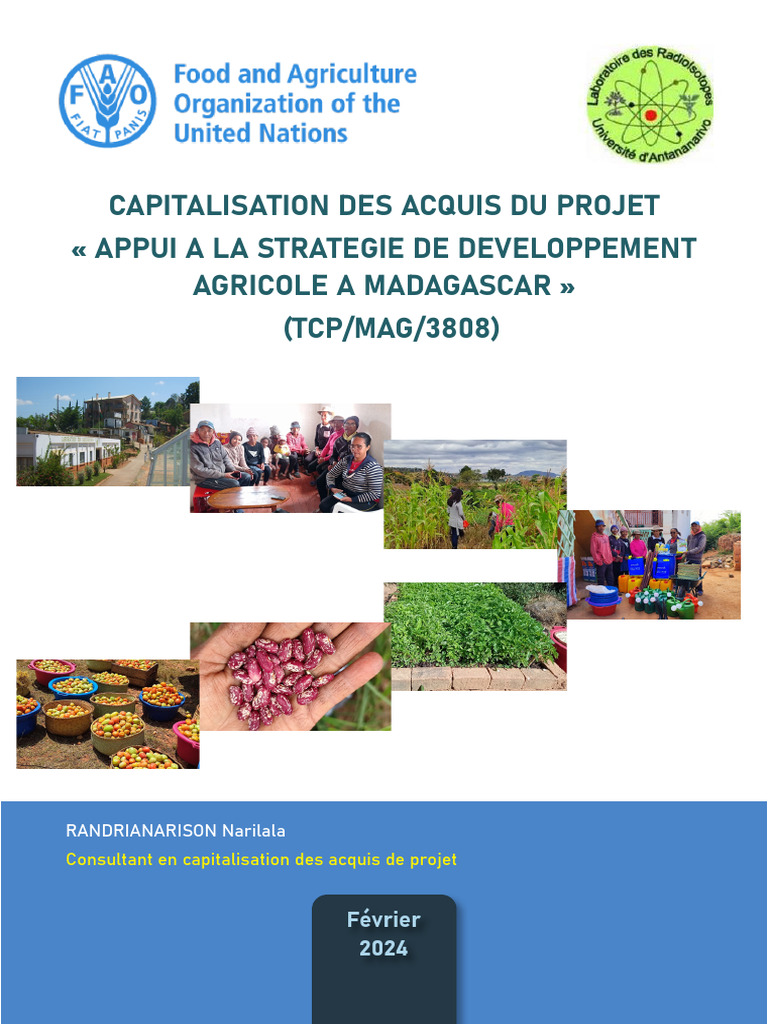 Rapport de Capitalisation Version Finale 2024 - FAO LRI | PDF | Sécurité alimentaire | Agriculture