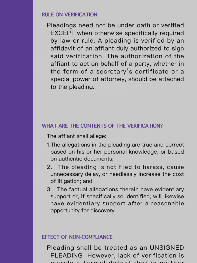 Pleadings | PDF | Affidavit | Pleading