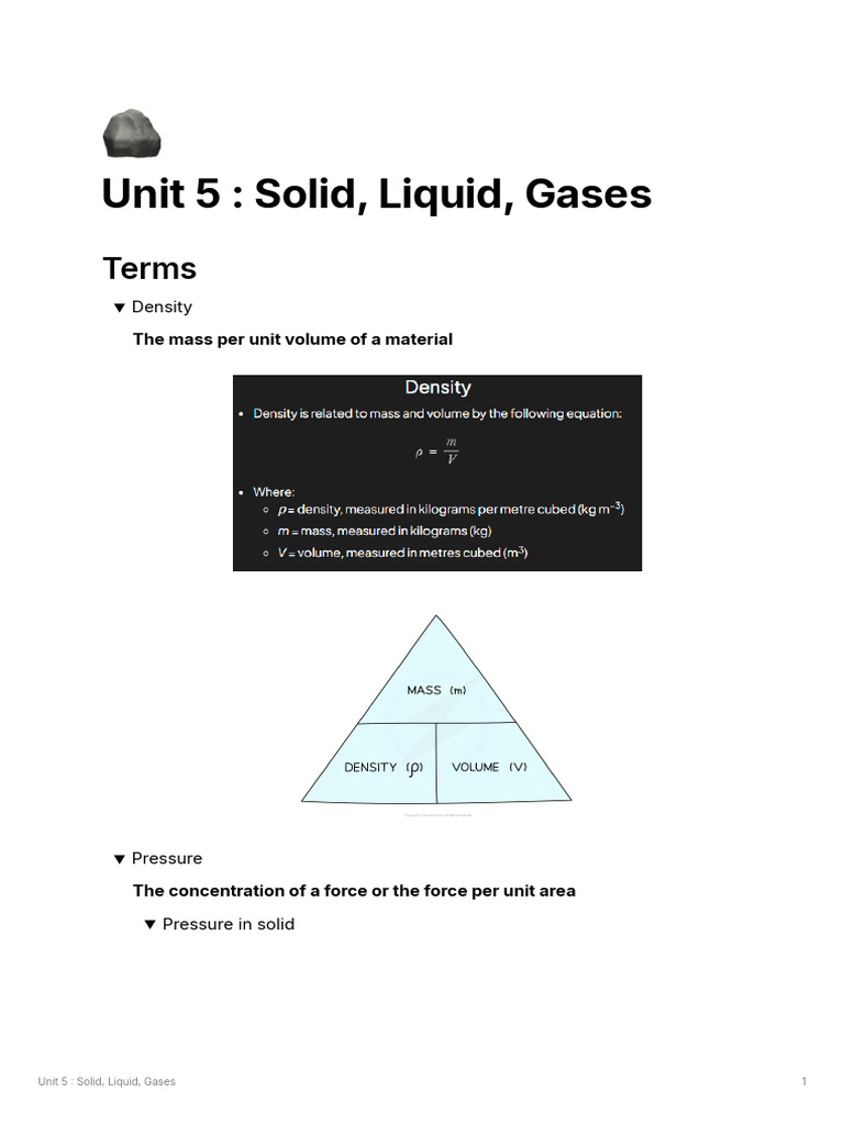 Unit 5 Solid, Liquid, Gases | PDF | Gases | Temperature