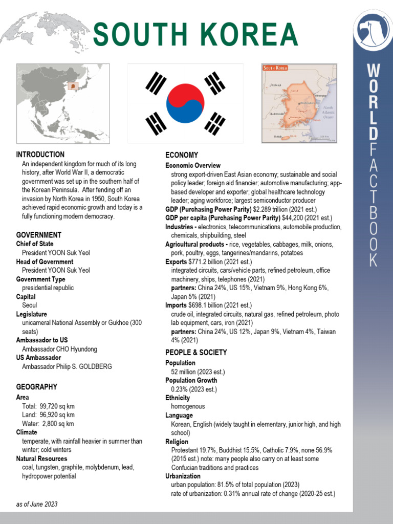 Ficha Corea Del Sur Cia Download Free Pdf South Korea World Politics