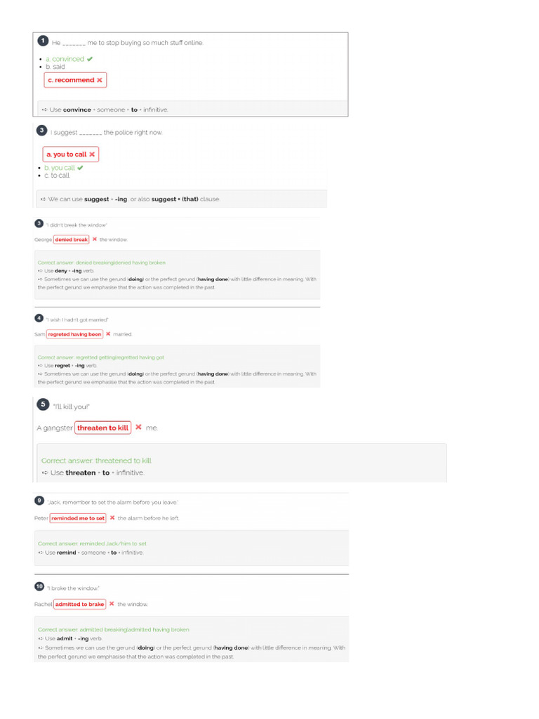 Reported Speach. Correcting Mistakes | PDF