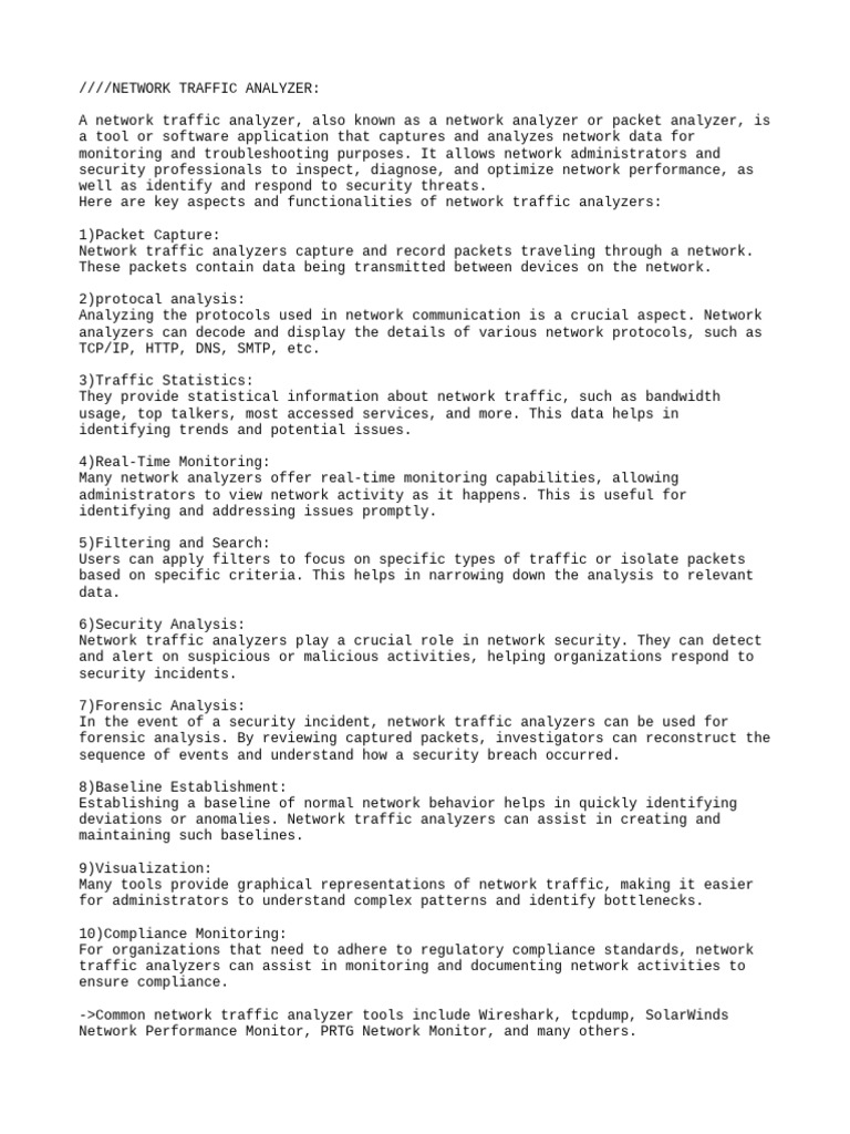 Network Traffic Analyzer Pdf Computer Network Networking 7584