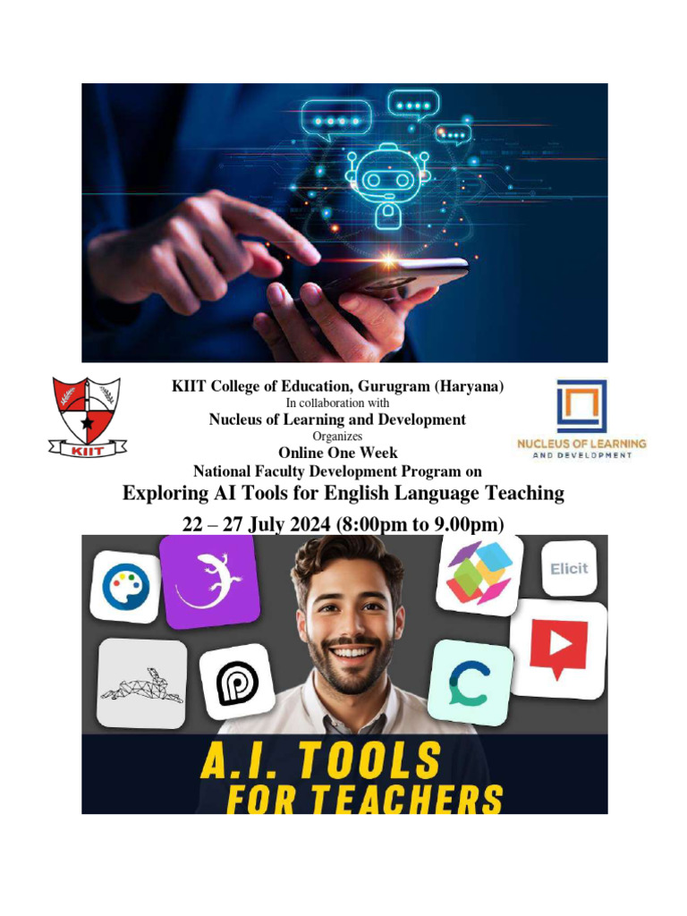 FDP Ai Tools For Elt | PDF | Artificial Intelligence | Intelligence (AI) & Semantics