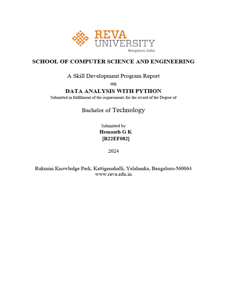 Hemanth SDP | PDF | Data Analysis | Machine Learning