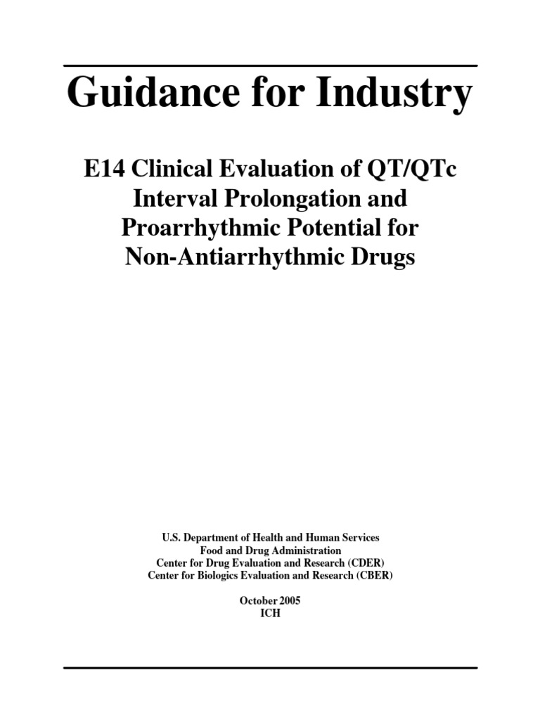 E14 Clinical Evaluation of QT QTC Interval Prolongation and Proarrhythmic Potential For Non ...