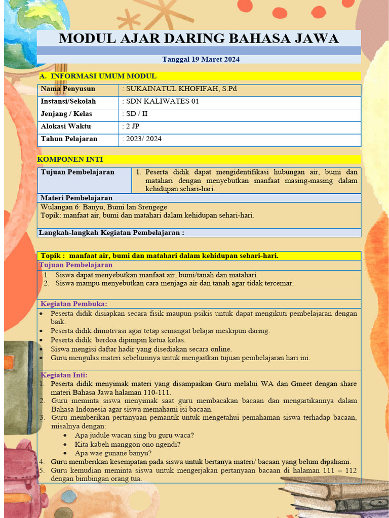 Modul Ajar B Jawa | PDF