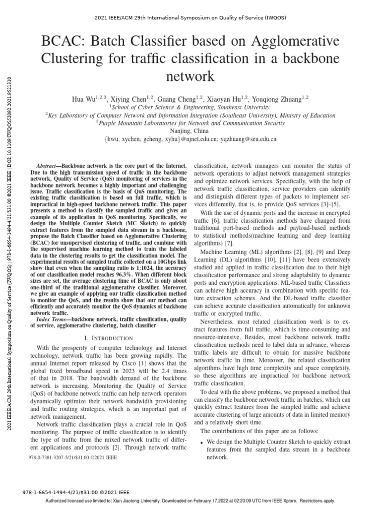 Wu 等。 - 2021 - BCAC Batch Classifier based on Agglomerative Clus | PDF | Computer Network ...