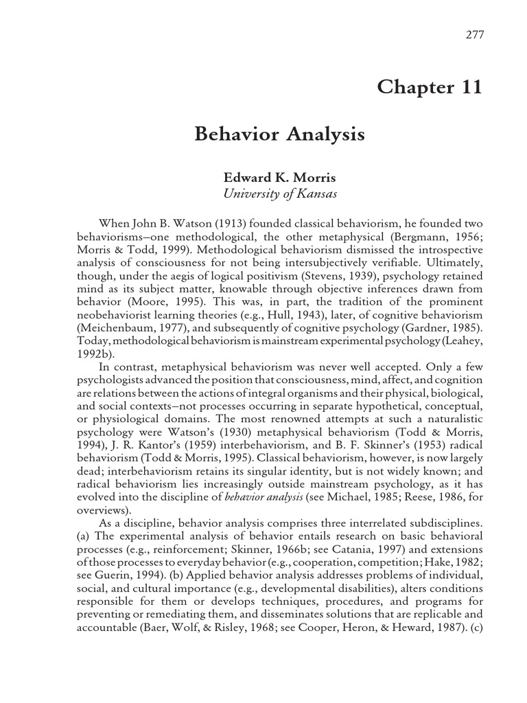 Morris (2006) | PDF | Behaviorism | Psychology