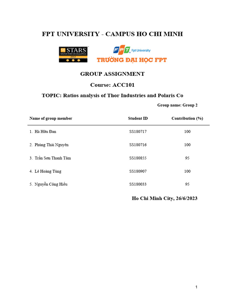 ACC101 IB1905 Summer2024 Group Assignment Report | PDF | Investing | Financial Economics
