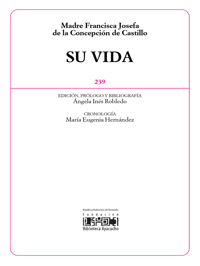 Su Vida - Madre Francisca Josefa de La Concepción de Castillo | PDF ...