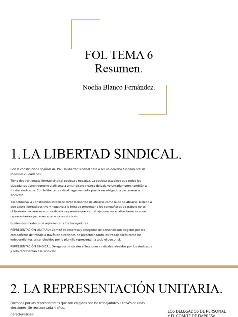 Fol Tema 6 Resumen.: Noelia Blanco Fernández | PDF | Sindicato | Mediación