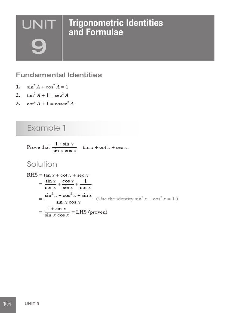 Trigono identity qpma | PDF | Trigonometric Functions | Complex Analysis