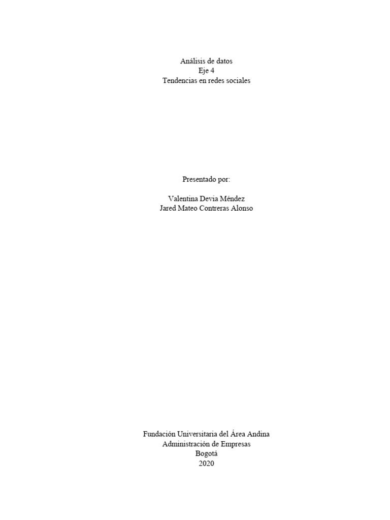 EJE 4 Analisis de Datos Valentina Devia - Jared Mateo Contreras | PDF ...