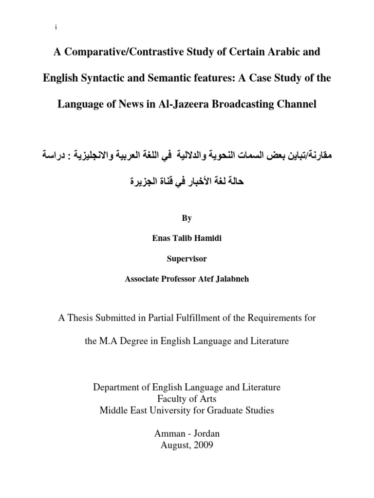 A Comparative Contrastive Study of Certa | PDF | Syntax | Lexical Semantics