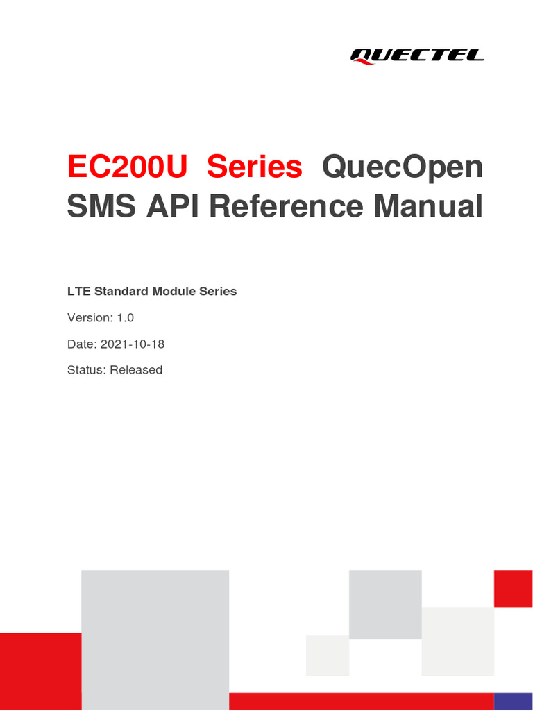Quectel EC200U Series QuecOpen SMS API Reference Manual V1.0 | PDF ...