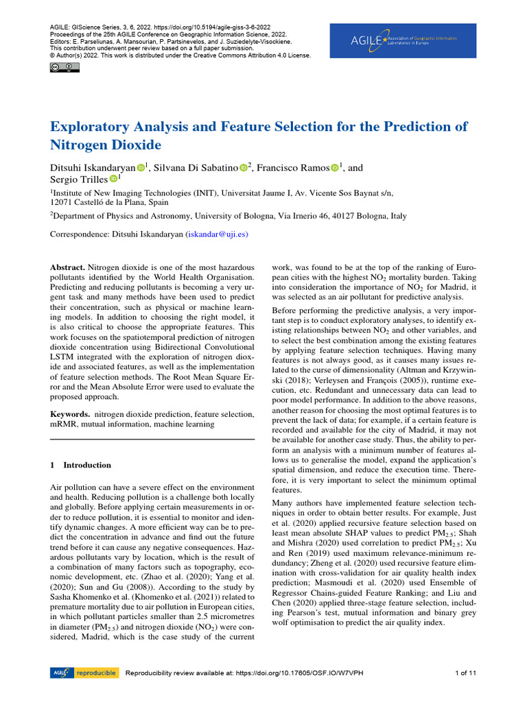 0004 Exploratory Analysis and Feature Selection For The | PDF ...