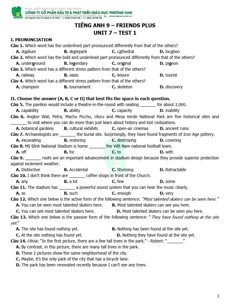TA 9 Friends Plus Unit 7 Test 1 | PDF | Art