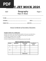 K.C.S.E. Geography Paper 1 - July 2025 | PDF | Volcano | Rock (Geology)