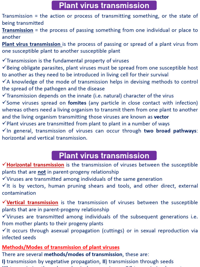 UG Virus transmission | Download Free PDF | Plant Virus | Virus