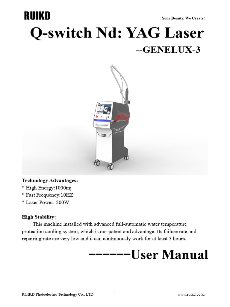 Genelux Q-Switch Nd:YAG Laser Guide | PDF