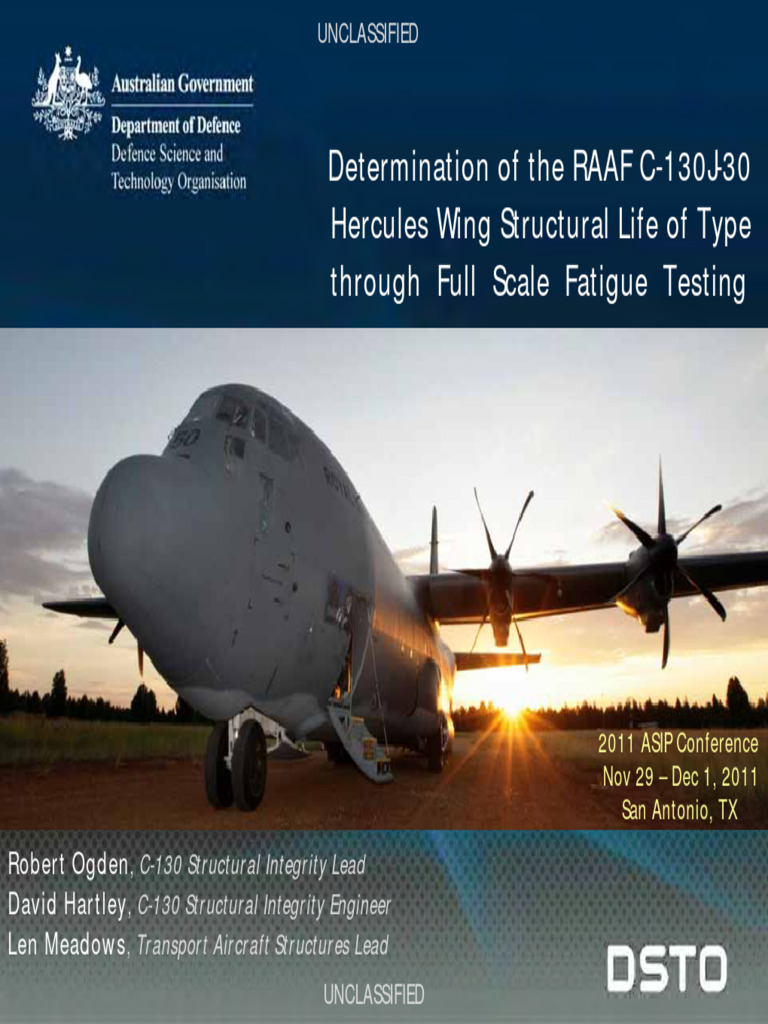 RAAF C-130J Wing Fatigue Testing Overview | PDF | Lockheed C 130 ...