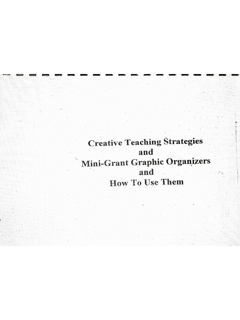 Creative Teaching Strategies | PDF