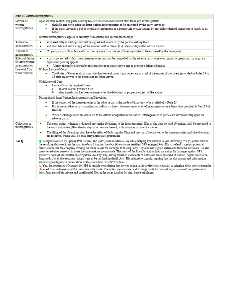 Written Interrogatories Guidelines | PDF | Discovery (Law) | Deposition ...