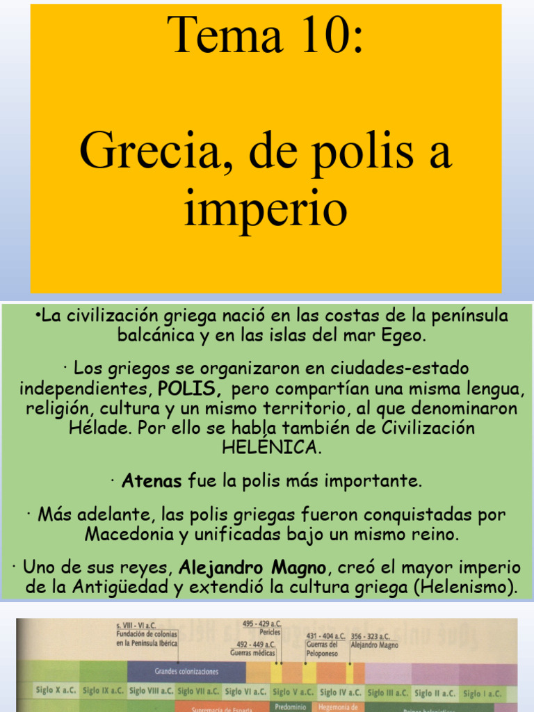 Tema 10. Grecia, de Polis A Imperio. Bueno | PDF | Antigua Grecia ...