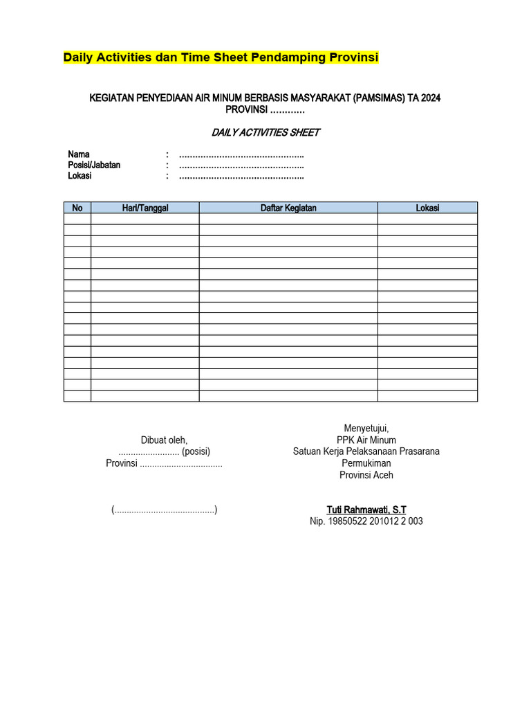 Format Laporan Pendamping | PDF