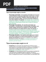 Clasificación de Tipos de Personajes | PDF