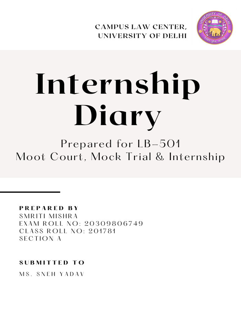Internship Diary Merged | PDF | Bail | Legal Guardian