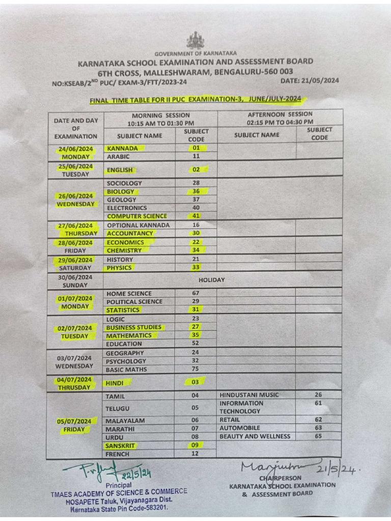 II PU Annual Examination - 3 2024 | PDF