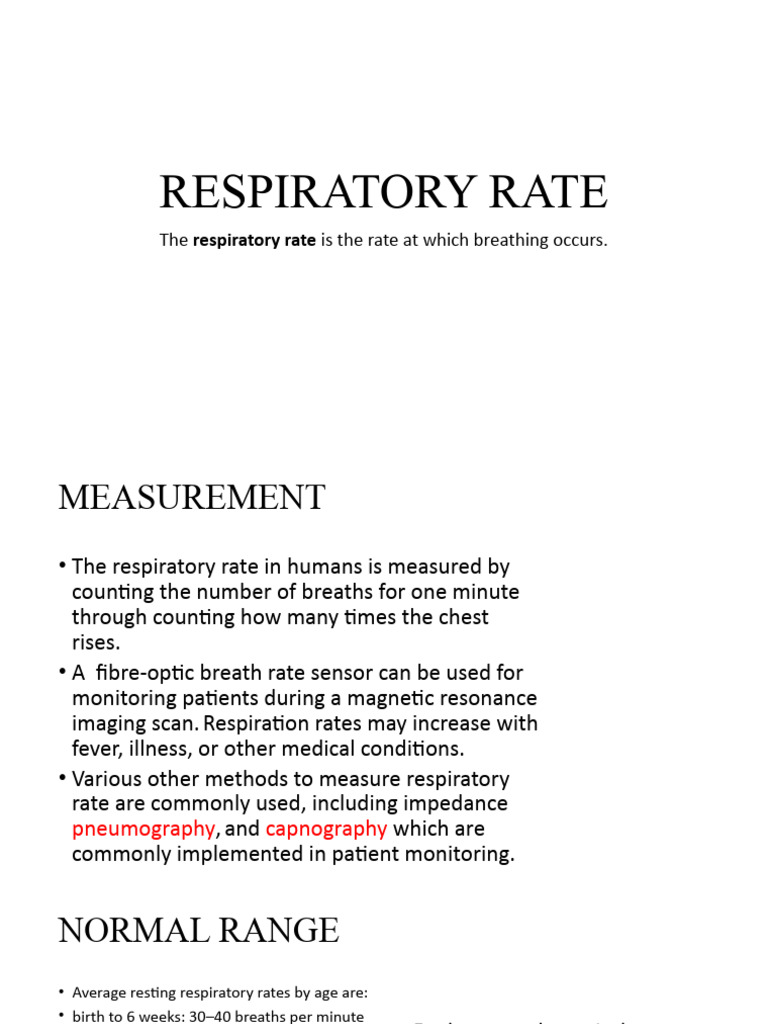Respiratory Rate | PDF | Breathing | Apnea
