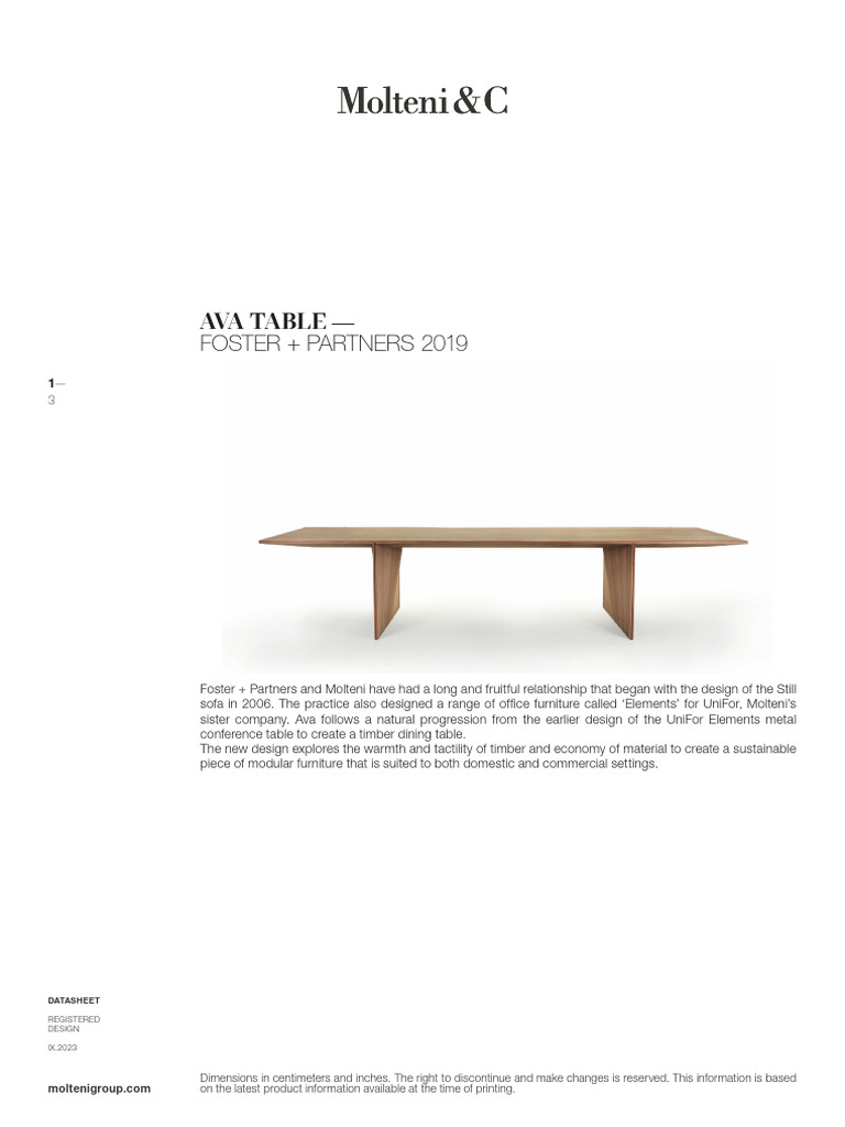 ava-table-product-sheet | PDF | Walnut | Wood